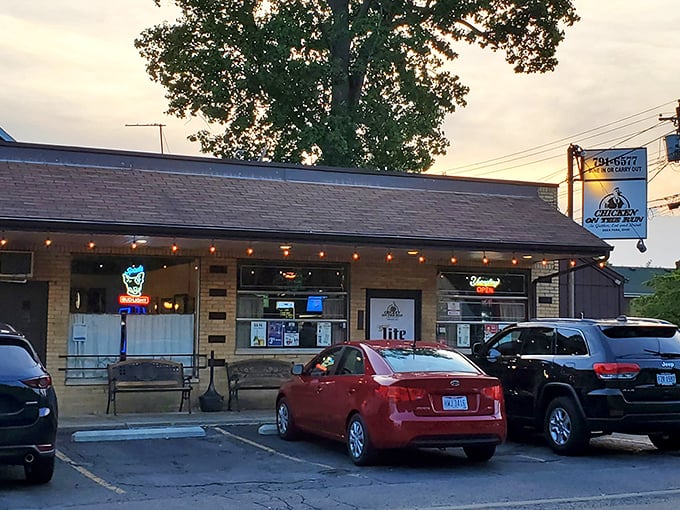 Those string lights create the perfect ambiance for enjoying chicken that'll make you forget all about the big chains.