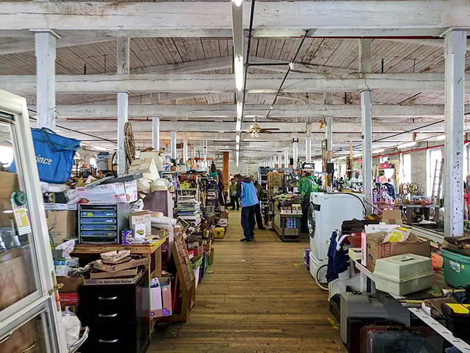Rows of outdoor vendors create that classic flea market energy where anything could be hiding anywhere.
