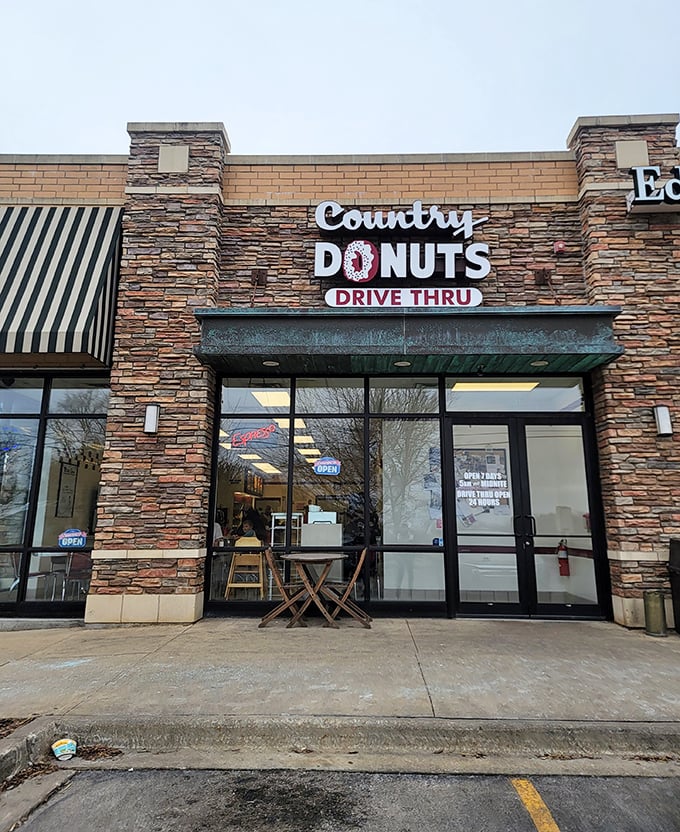 Country Donuts' rustic stone facade houses some seriously good fried dough. That drive-thru window means donuts without leaving your car!