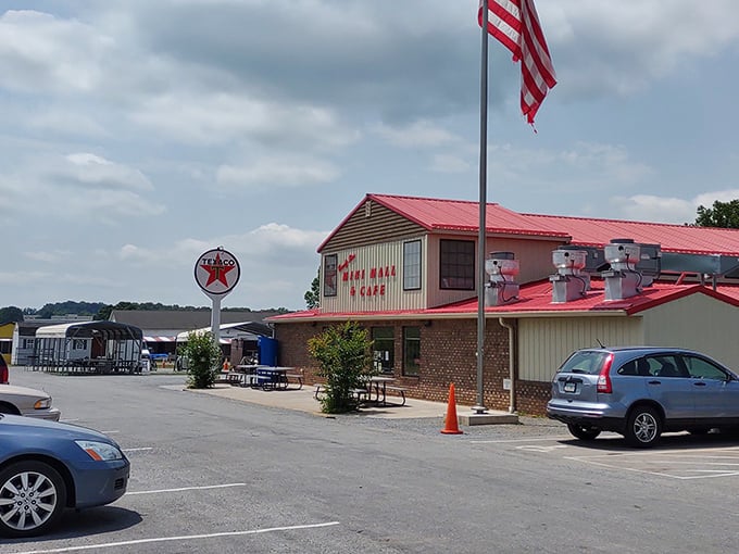 County Line's simple exterior and bright red roof have become a landmark for bargain hunters in Forest, Virginia.
