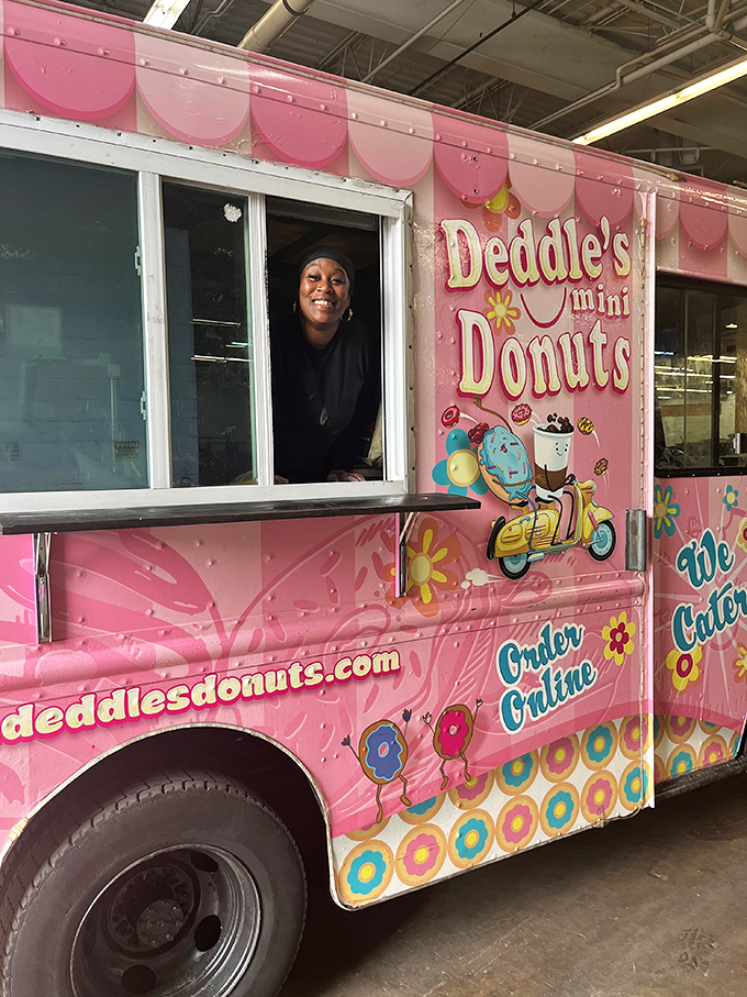 Pink never looked so appetizing - this rolling donut factory brings joy wherever it parks.