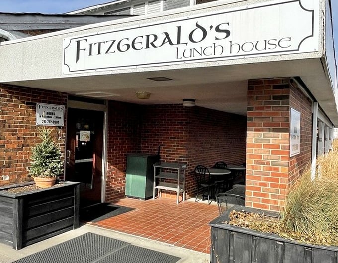 Fitzgerald's modest brick exterior is like a poker player's face—hiding the royal flush of sandwiches inside.