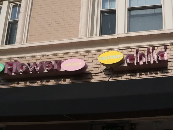 Flower Child's sign promises exactly what it delivers: a groovy trip back to when bell bottoms ruled and avocado was a color, not just a toast topping.
