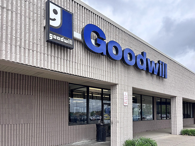 Goodwill's clean, modern exterior houses a labyrinth of affordable treasures waiting to be discovered.