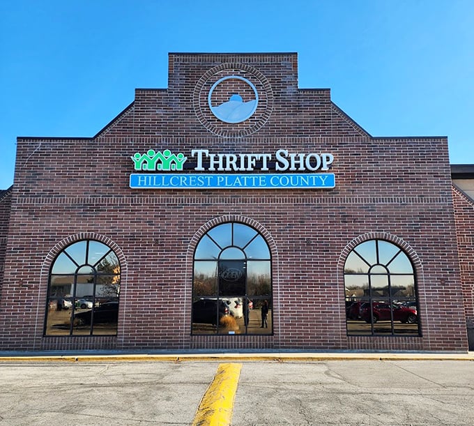 Those charming arched windows give Hillcrest character – it's like shopping in a piece of Kansas City history.