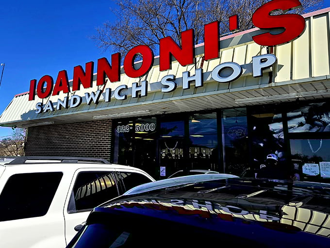 Bold red letters announce serious sandwich business – the kind that's been perfecting recipes for generations.
