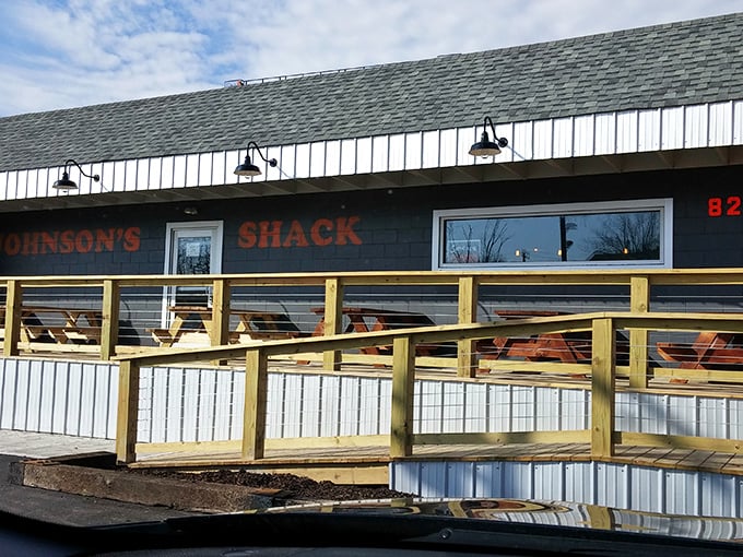 Weathered wood and covered porches - this is what authentic barbecue joints looked like before Instagram made everything pretty.