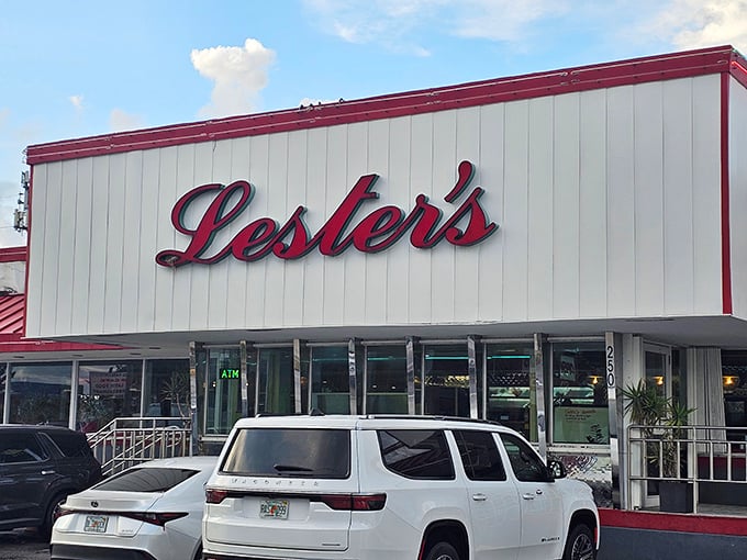 This classic diner exterior whispers "authentic comfort food" louder than any fancy marketing campaign ever could.