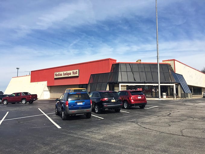 That distinctive 1980s architecture now houses timeless treasures - talk about full circle moments in retail.