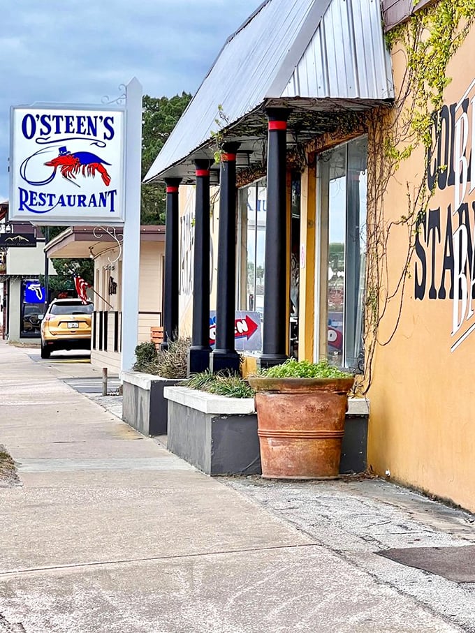 O'Steen's understated exterior hides what locals know – this is shrimp paradise disguised as a humble restaurant.
