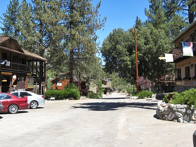 Pine Mountain Club's village center feels like stepping into a mountain postcard – complete with rustic charm and zero traffic.