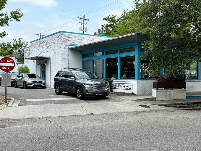 Rodney Scott's sleek blue-trimmed building brings modern style to ancient smoking traditions.
