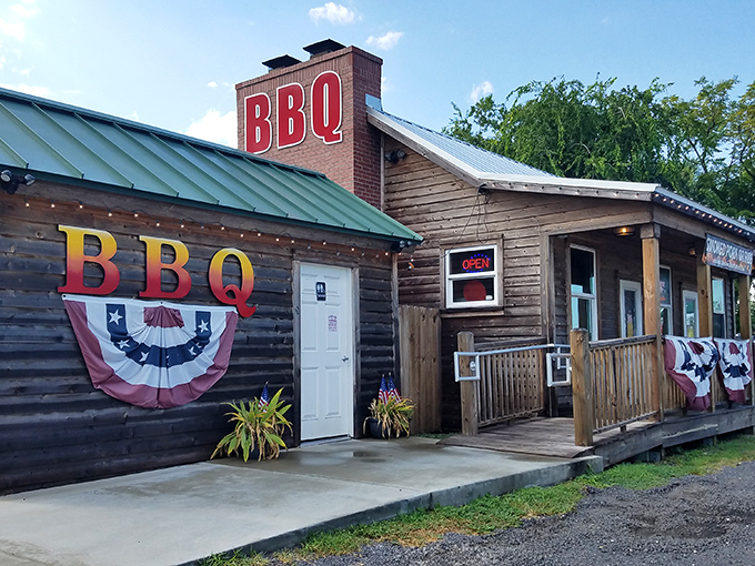 Smokin' D's rustic wooden exterior looks like it was custom-built for serving authentic barbecue to hungry travelers.