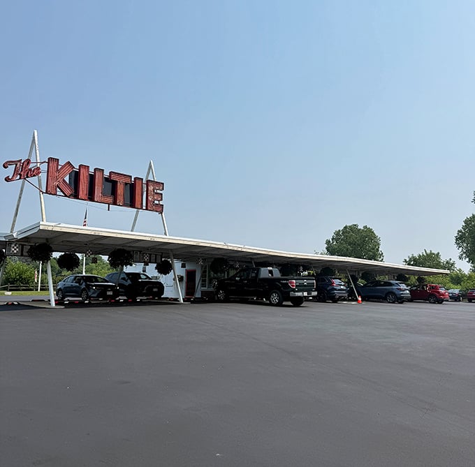 The Kiltie's retro sign promises a time travel experience with your custard. No DeLorean required, just an appetite for nostalgia.