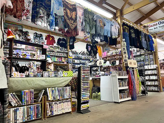 Books, movies, and collectibles create a nostalgic wonderland for entertainment lovers of all ages.