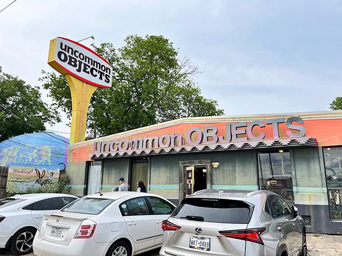 Only in Austin would a retro sign make perfect sense - keeping antiques weird since forever!