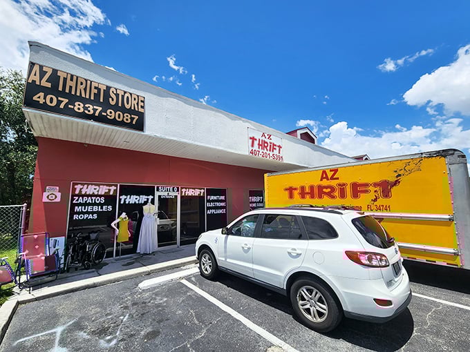 Bright yellow and red exterior hints at the exciting discoveries waiting in Kissimmee's treasure trove.