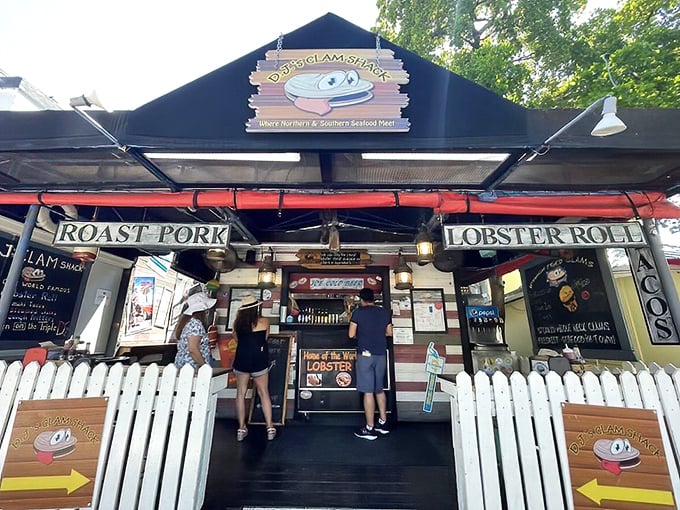 A white picket fence and a promise of seafood magic. DJ's proves that great things come in small packages.
