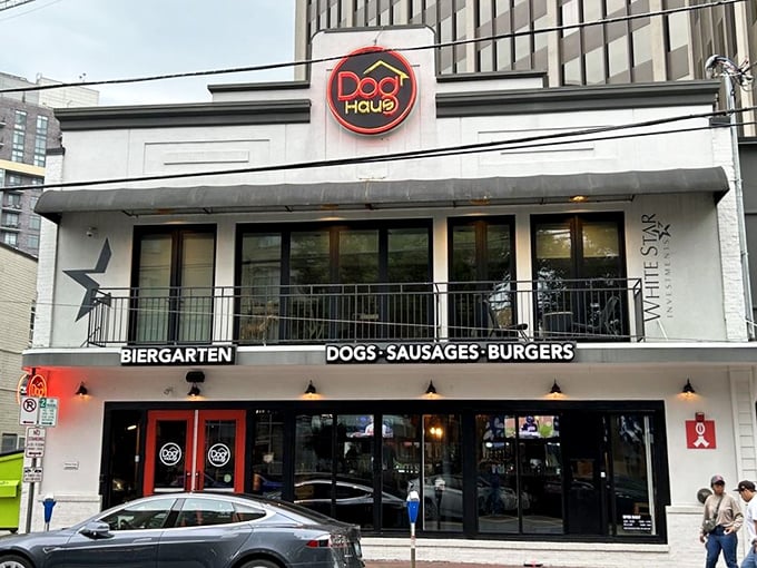 Part German beer garden, part gourmet hot dog heaven – Dog Haus elevates street food to an art form.