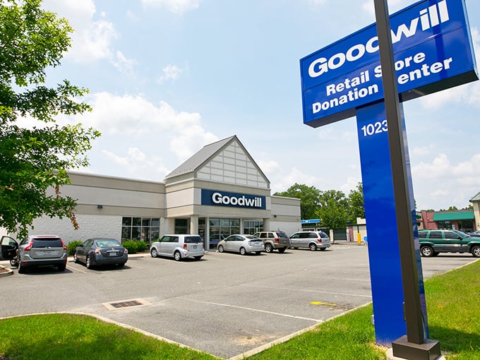Not just any Goodwill—this Glen Allen gem sparkles with possibility under clear Virginia skies.