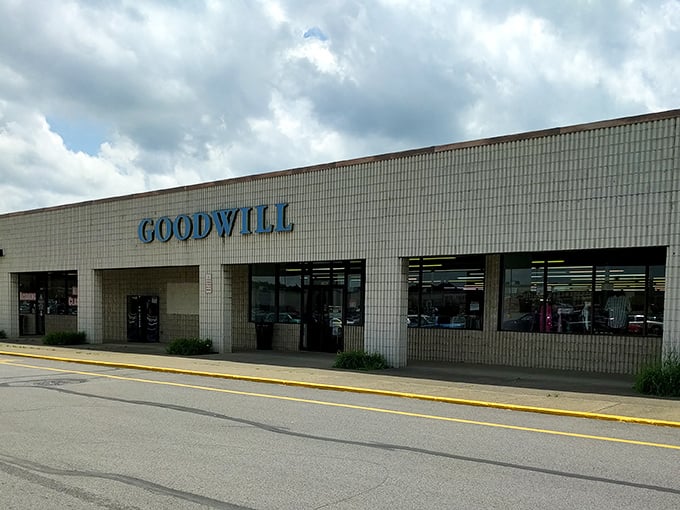 Behind these brick walls lies a universe of possibilities—Goodwill's organized chaos is a thrifter's dream come true.