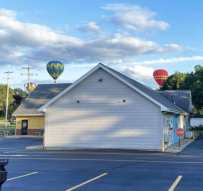 Those hot air balloons floating by seem fitting – this place lifts spirits just as effortlessly.