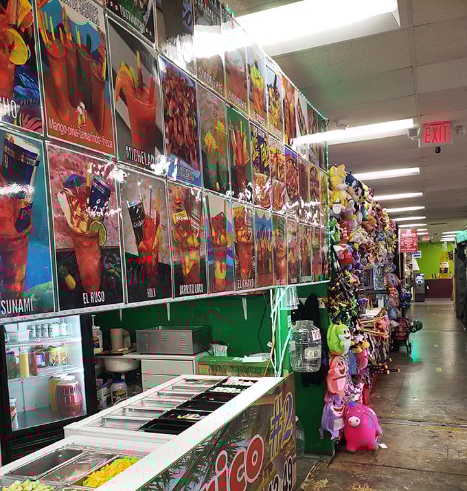 A feast for bargain hunters' eyes – Lancaster's interior reveals a colorful array of drinks, snacks, and surprises.