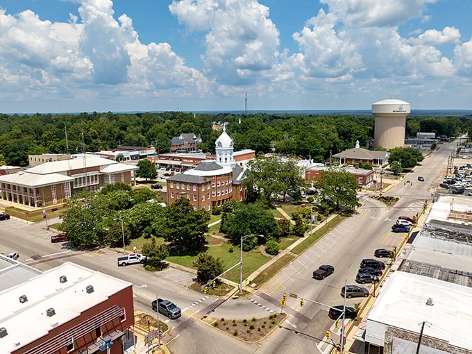 The streets of Monroeville offer small-town tranquility with literary credentials—a perfect setting for stretching those Social Security dollars.