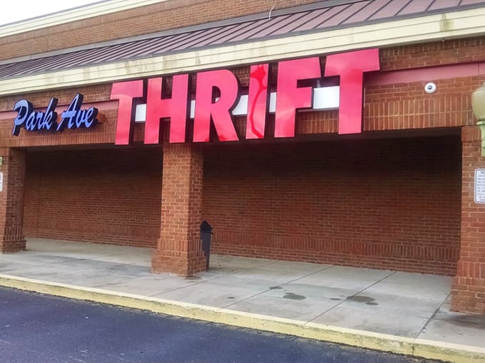 Park Avenue Thrift's bold red letters promise the kind of finds that make neighbors jealous.