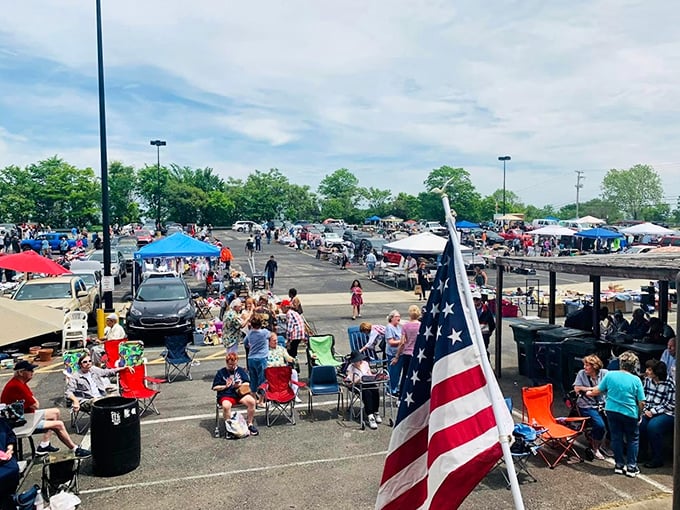 Blue skies and bargains stretch as far as the eye can see at Rossi's, where Pennsylvania's hills provide a picturesque backdrop.