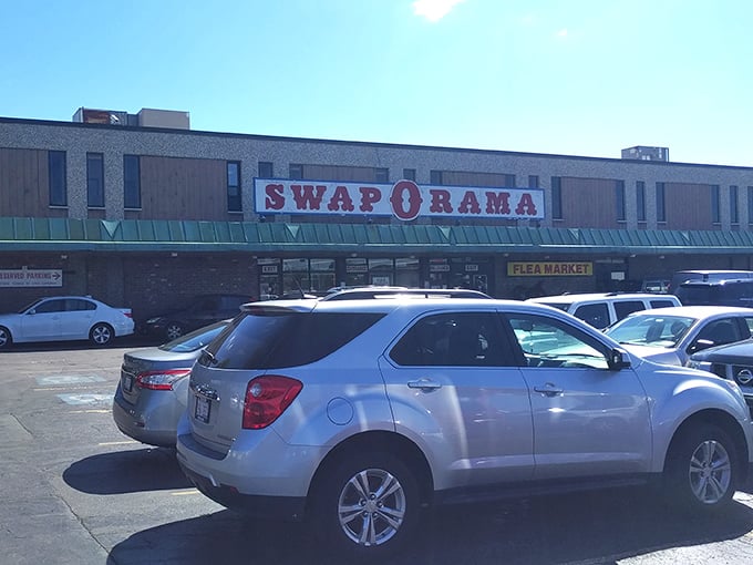 The parking lot tells the story - when it's this full, you know incredible deals await inside this shopping paradise.