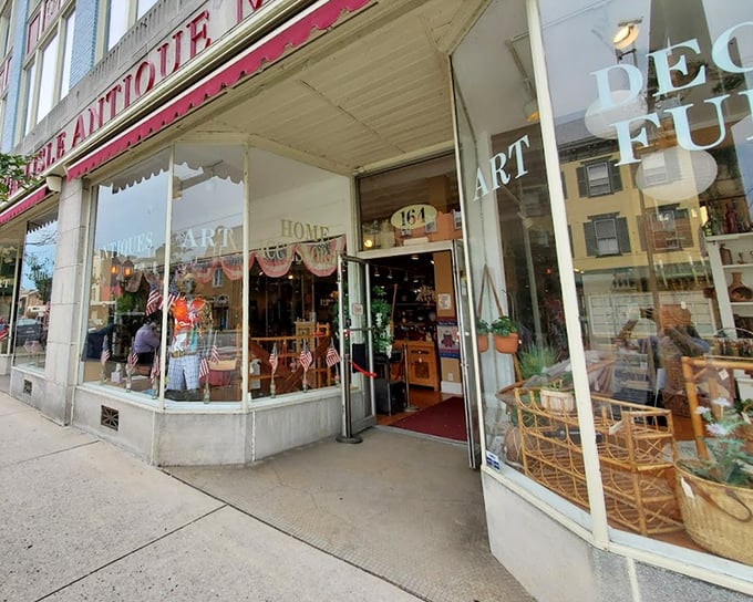 With inviting windows and vintage charm, The Carlisle Antique Mall beckons from the sidewalk—step inside and let the treasure hunt begin!