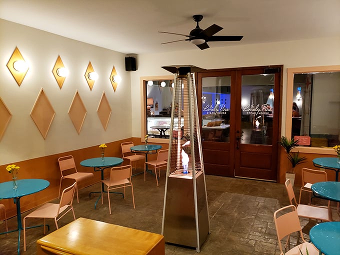 Modern meets mouthwatering behind these glass doors, where contemporary style meets timeless beef perfection.