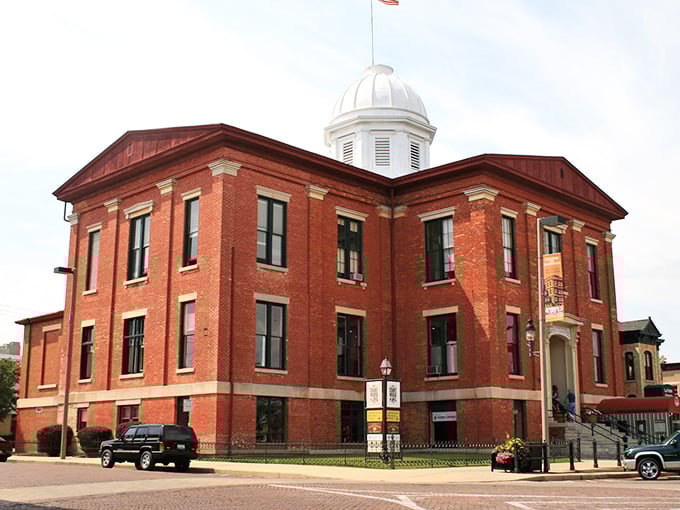 Woodstock's courthouse dome gleams like the community's crown jewel—a building with more gravitas than a Supreme Court Justice at a formal dinner.
