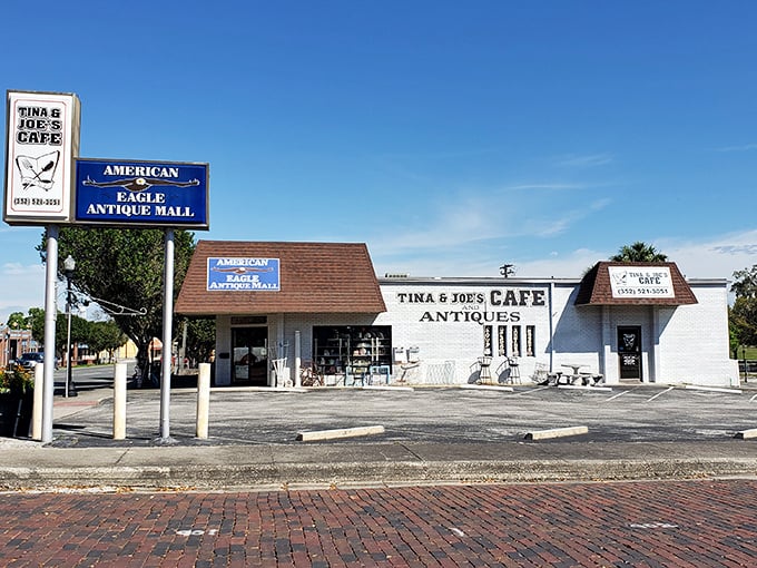Tina & Joe's Cafe and American Eagle Antique Mall—where you can satisfy your hunger for both comfort food and vintage treasures in one stop.