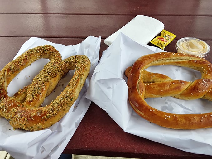 Fresh-twisted pretzels that put those mall imposters to shame – these beauties actually taste like something besides salt and regret.