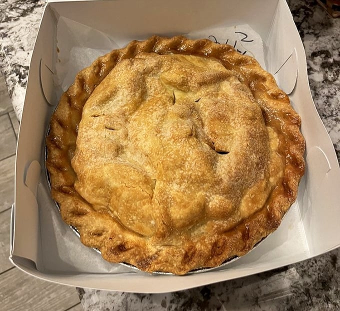 This golden-crusted apple pie isn't just dessert—it's edible architecture with a PhD in comfort. Grandmothers everywhere are nodding in approval.