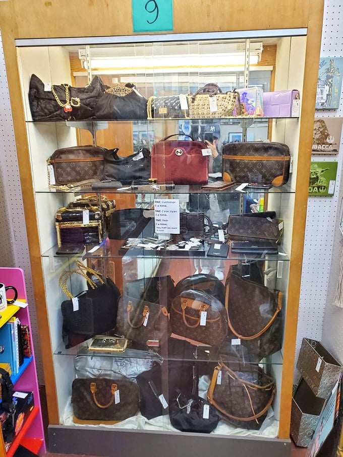 Designer handbags with history—each one probably witnessed more interesting conversations than most modern smartphones ever will.