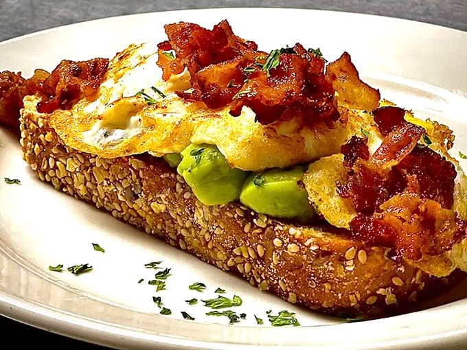 Avocado toast at a classic diner? It's like watching your dad discover smartphones – unexpected but delightful.