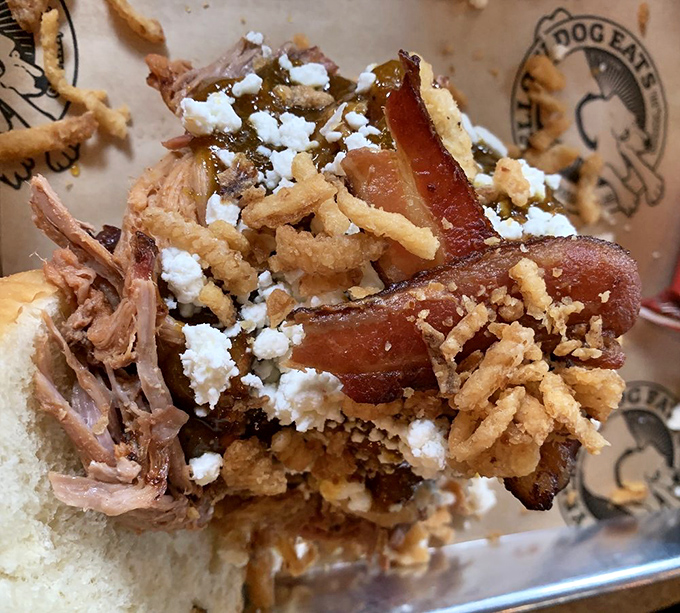 This isn't just a sandwich—it's a masterclass in texture and flavor. The bacon and cheese aren't supporting actors; they're co-stars in this delicious drama.