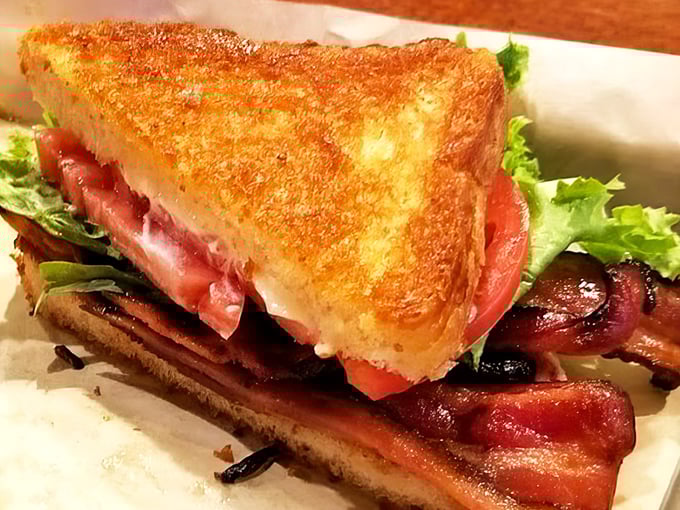 This isn't just a BLT—it's a masterclass in sandwich architecture where the bacon is clearly the star of the show.