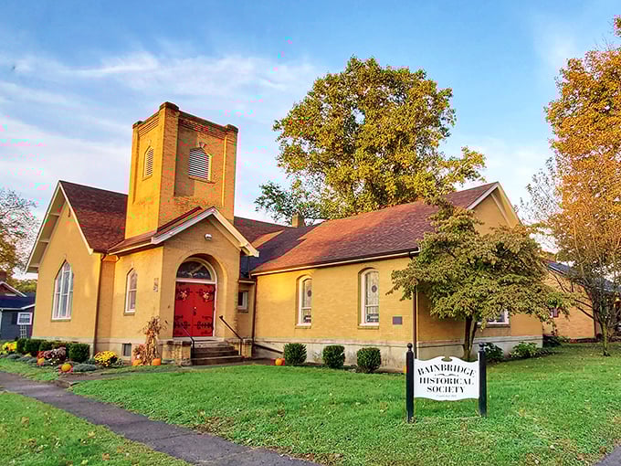This sunny yellow church-turned-historical-society building is the kind of place where local history isn't just preserved – it's served with homemade cookies.