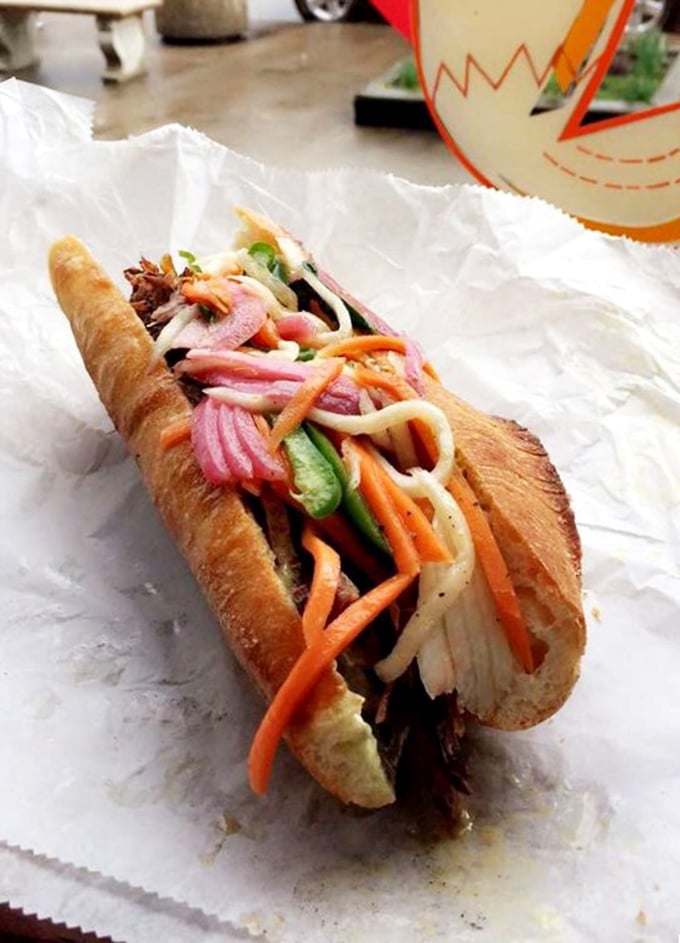 This banh mi isn't just a sandwich; it's a crunchy, colorful rebellion against sad desk lunches everywhere.