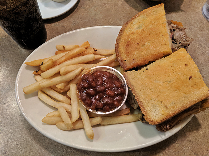 The perfect sandwich doesn't exi— Oh wait, here it is! Crispy garlic toast, tender beef, and those golden fries make for the holy trinity of lunch perfection.
