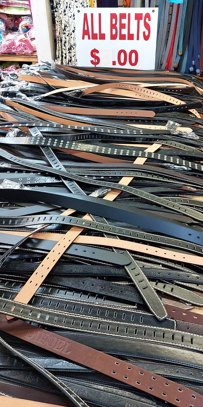 Belt bonanza! Leather, studded, woven or plain – when your pants need a friend, this is where fashion meets function by the hundreds.
