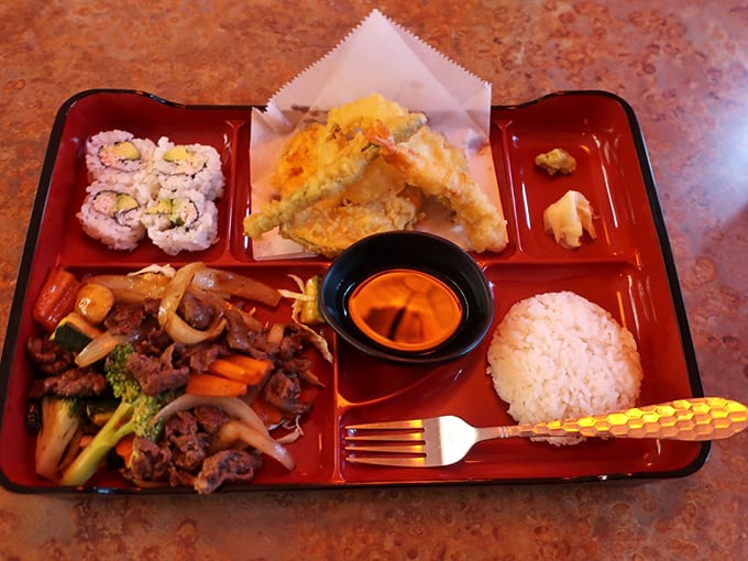 The bento box – Japan's original answer to "I want it all" before buffets were cool. Each compartment holds a different delight.