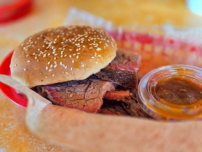 This brisket sandwich and hand-cut fries combo should come with a warning: "May cause spontaneous declarations of love."