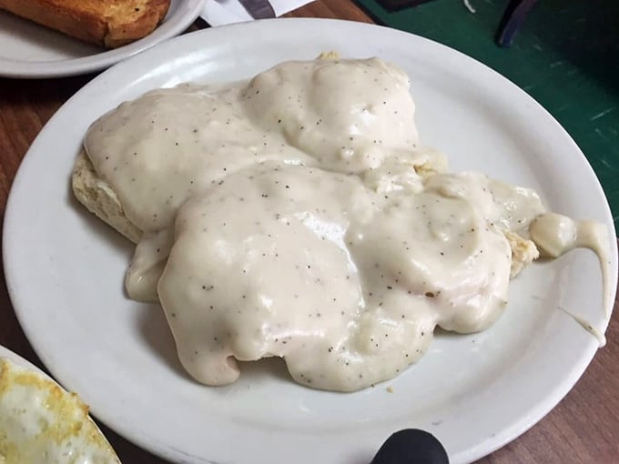 Biscuits and gravy that could make a Southern grandmother nod in approval. This plate doesn't just feed your body—it hugs your soul.