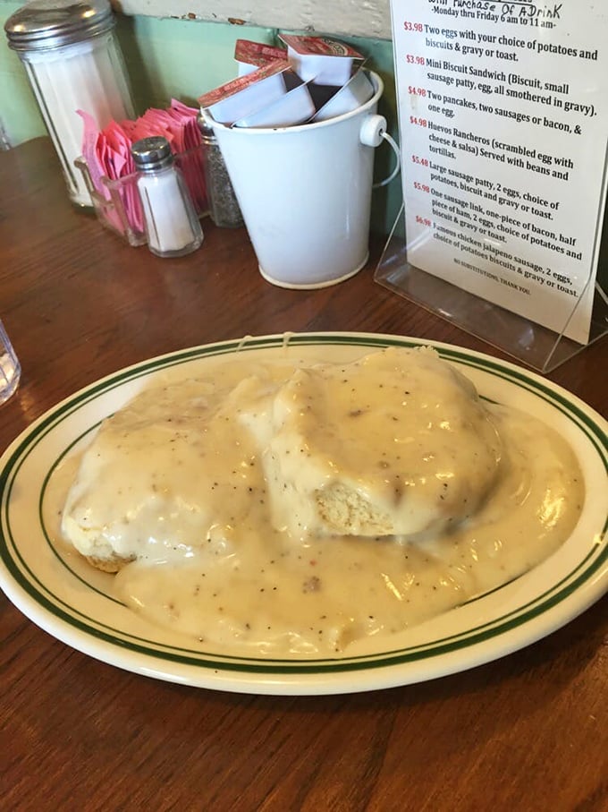 Biscuits and gravy so good you'll want to write home about it – if you weren't too busy using both hands to eat it.