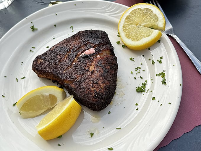 Blackened tuna that proves Little Pete's isn't just about comfort classics—this perfectly seared beauty would make any seafood specialist nod with respect.